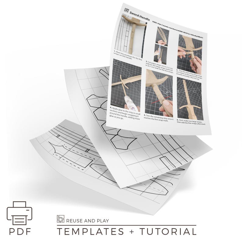 Longsword TEMPLATE, Cardboard Sword Pattern, Printable PDF, Medieval ...
