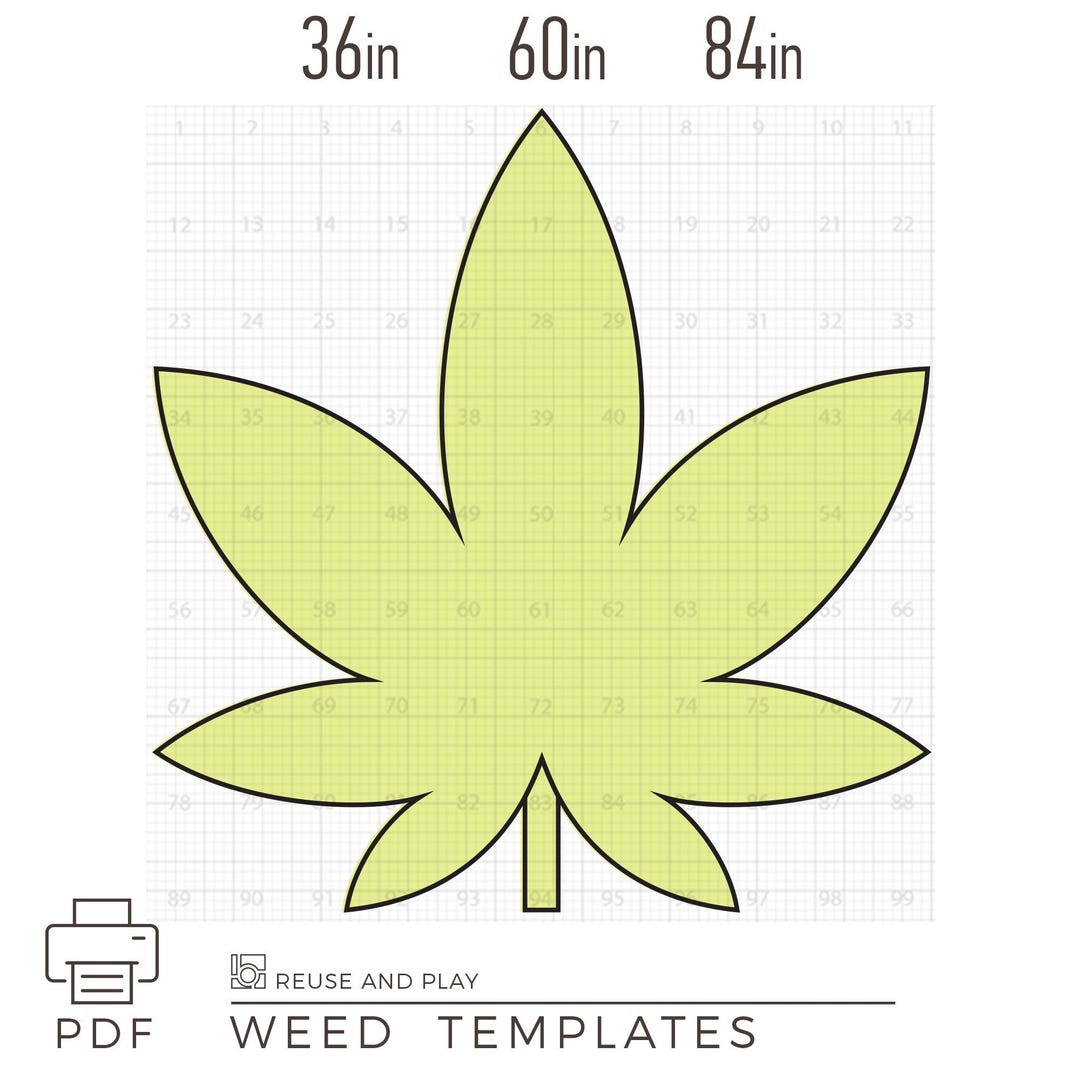 Weed Leaf TEMPLATE PDF - Etsy