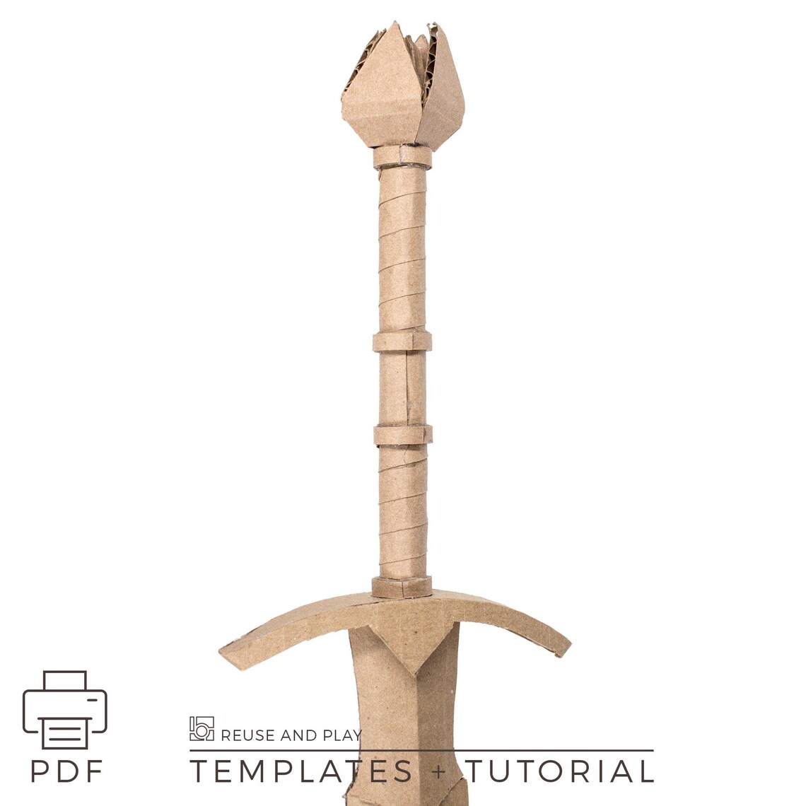 Longsword TEMPLATE, Cardboard Sword Pattern, Printable PDF, Medieval ...
