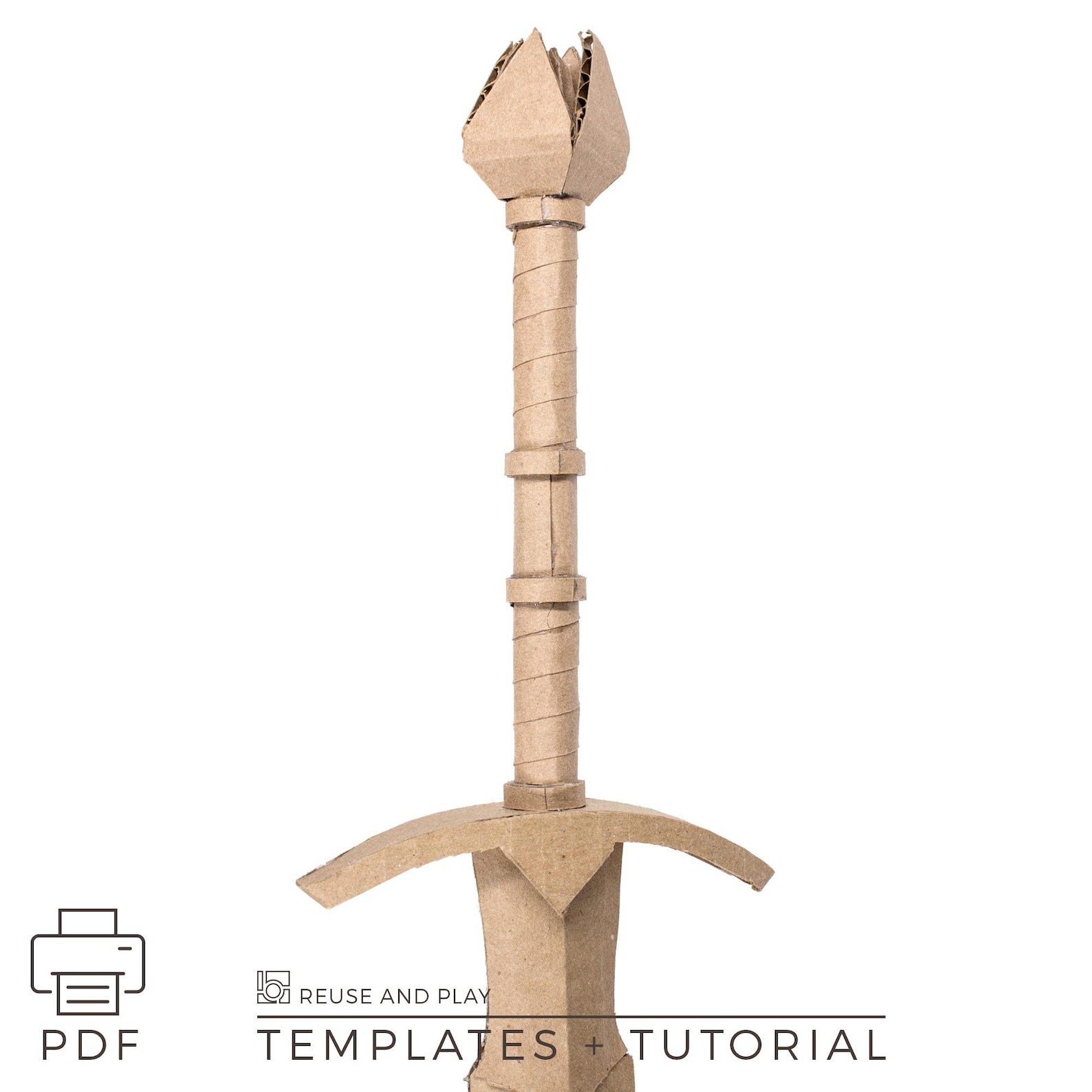 Longsword TEMPLATE, Cardboard Sword Pattern, Printable PDF, Medieval ...