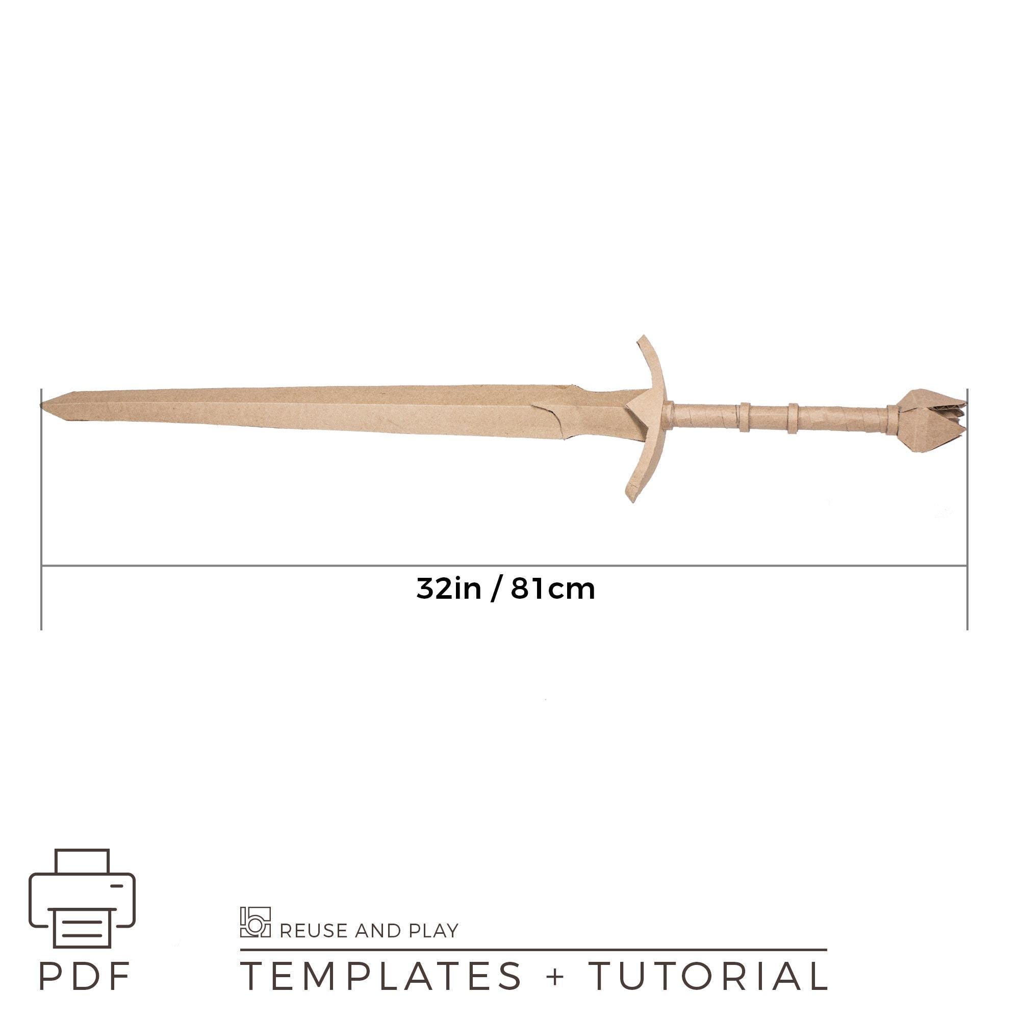 Longsword TEMPLATE, Cardboard Sword Pattern, Printable PDF, Medieval ...