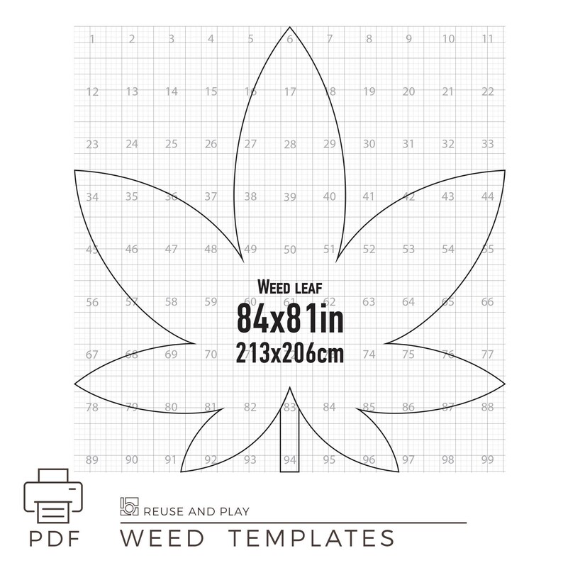 Weed Leaf TEMPLATE PDF - Etsy