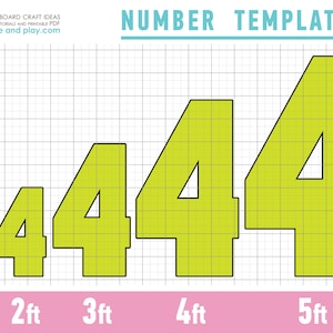 Block Number FOUR Templates 1-5 Ft - Etsy