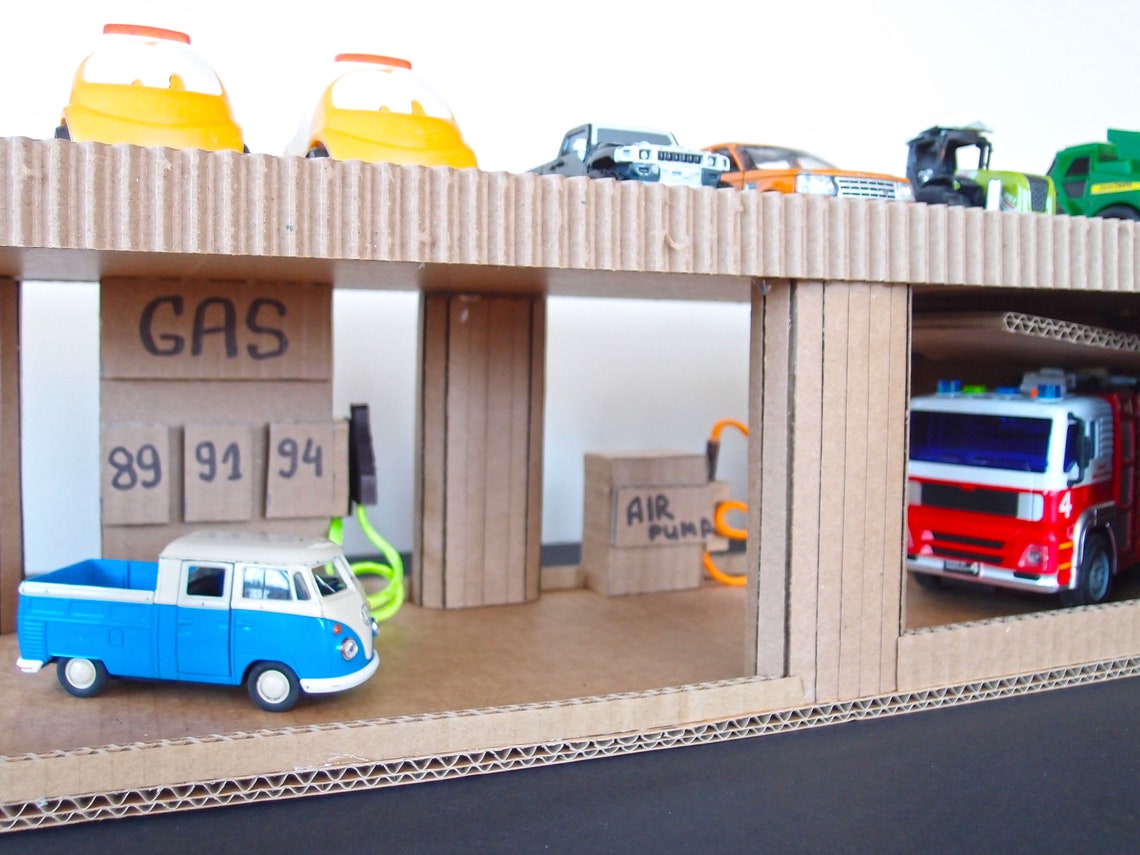 Cardboard Car Garage and Gas Station - Etsy Australia