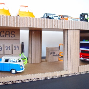 Cardboard Car Garage and Gas Station - Etsy