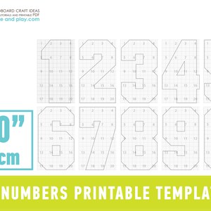 Giant Block Numbers Templates | 30 In - Etsy