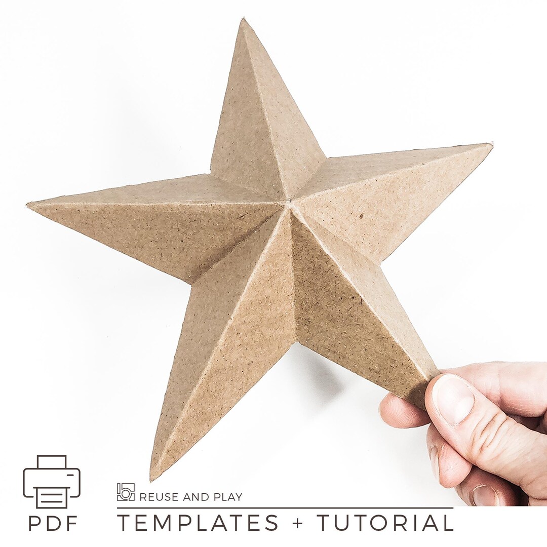 3D Stars TEMPLATES - Etsy