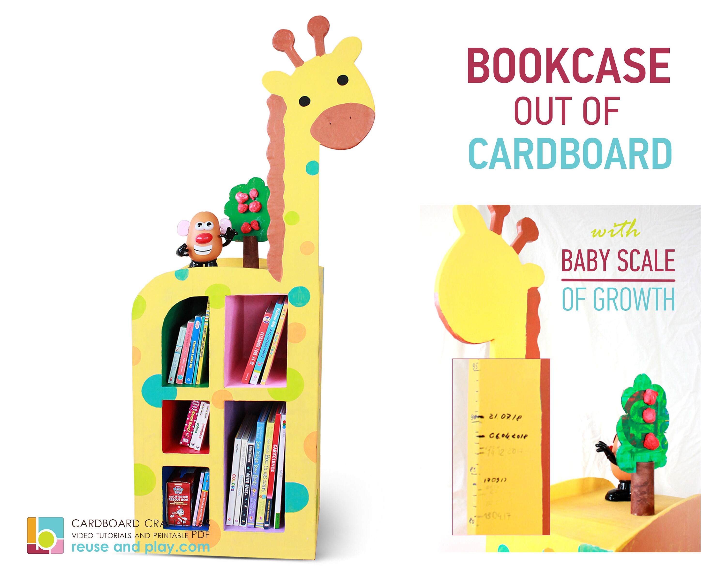 Kids Bookshelf giraffe printable - Etsy