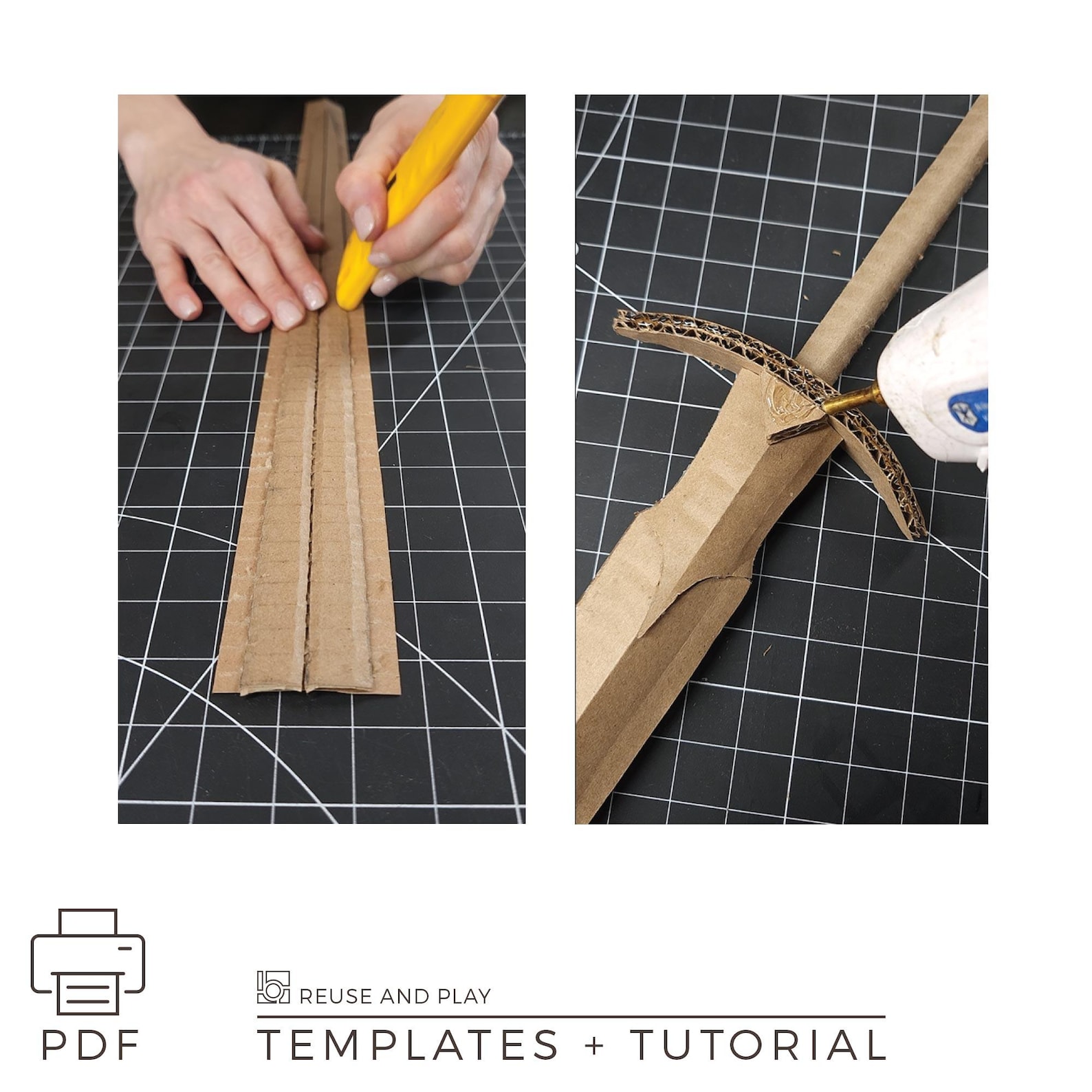 Longsword TEMPLATE, Cardboard Sword Pattern, Printable PDF, Medieval ...