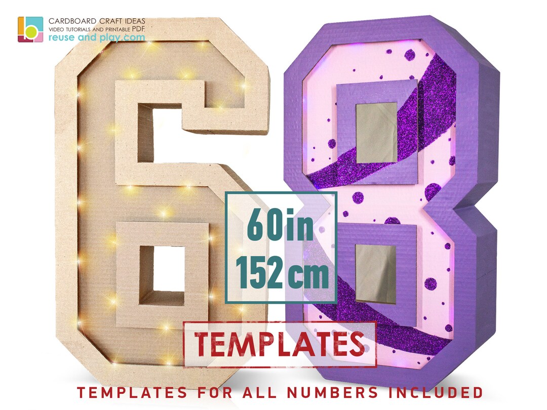 Jumbo Light up Numbers TEMPLATES, 0-9 60in - Etsy