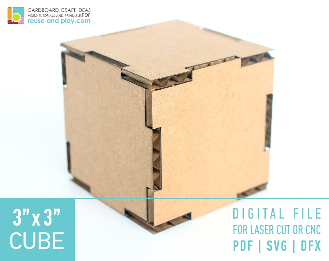 CUBE 3x3" Digital Vector File for Laser Cut or CNC - Etsy