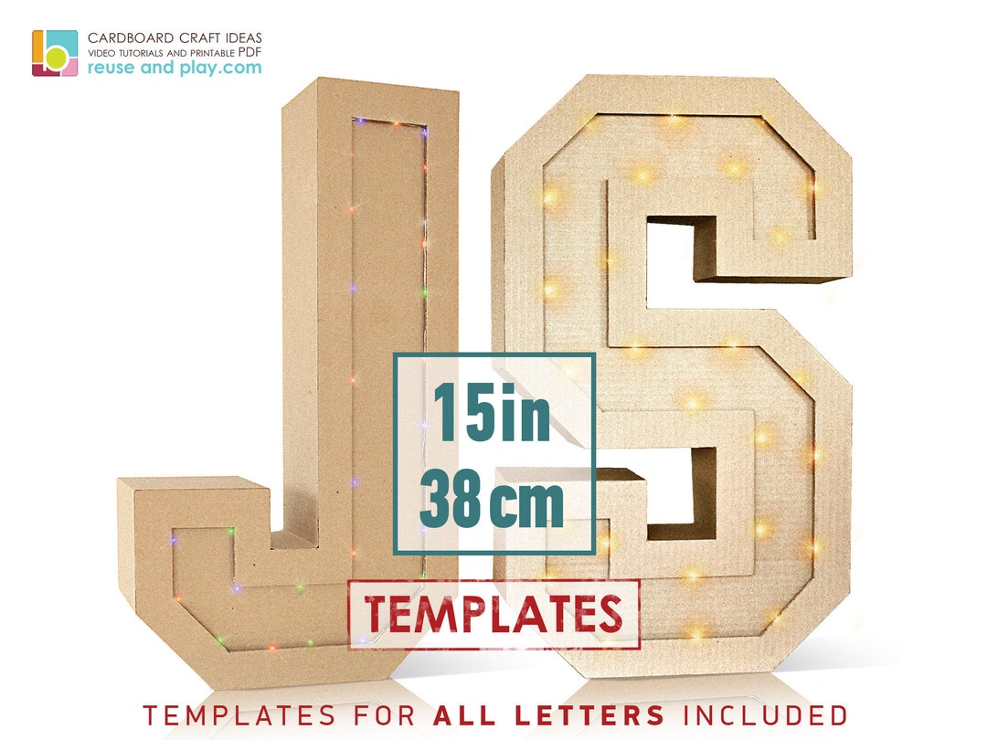 Giant Light up Letters TEMPLATES, A-Z 15in - Etsy