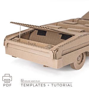 Cardboard Car Template, Classic Lowrider Model, DIY Paper Car (PDF ...