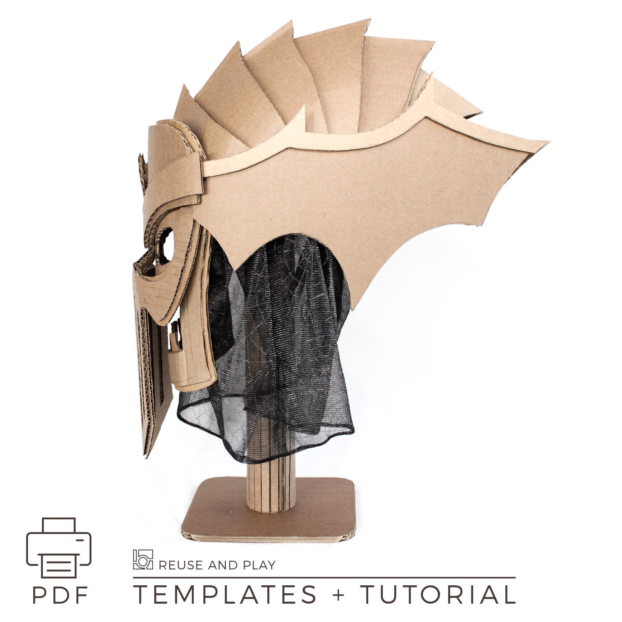 Skull Helmet TEMPLATE, Cardboard DIY Pattern, Printable PDF, Undead ...