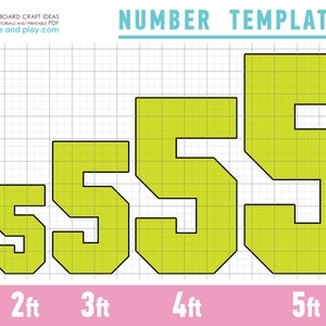 Block Number FIVE Templates 1-5 Ft - Etsy