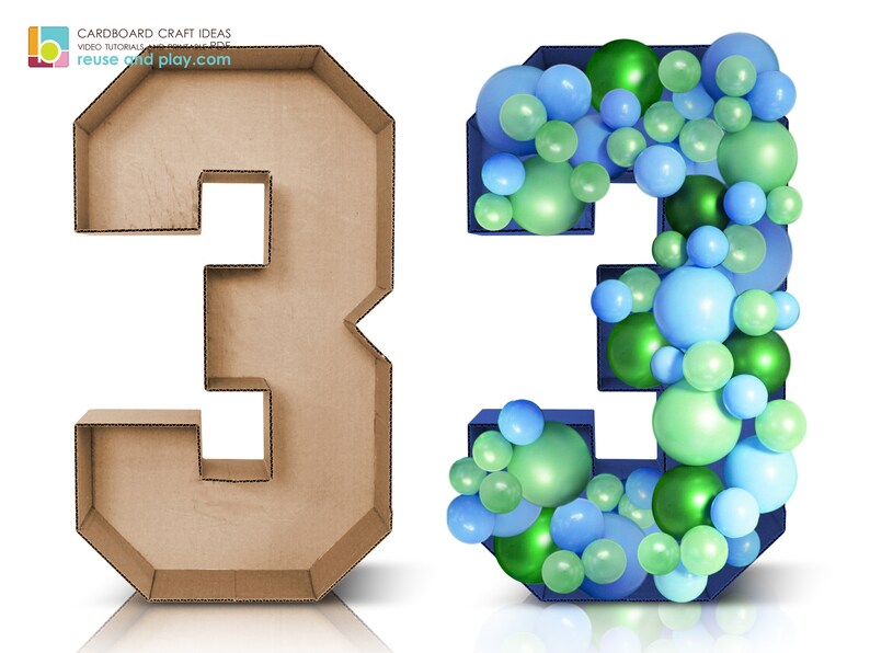 Giant Block Numbers Templates 30 In - Etsy