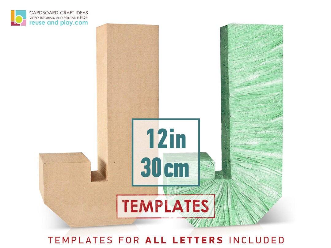 Giant BLOCK Letters TEMPLATES, A-Z | 12in - Etsy