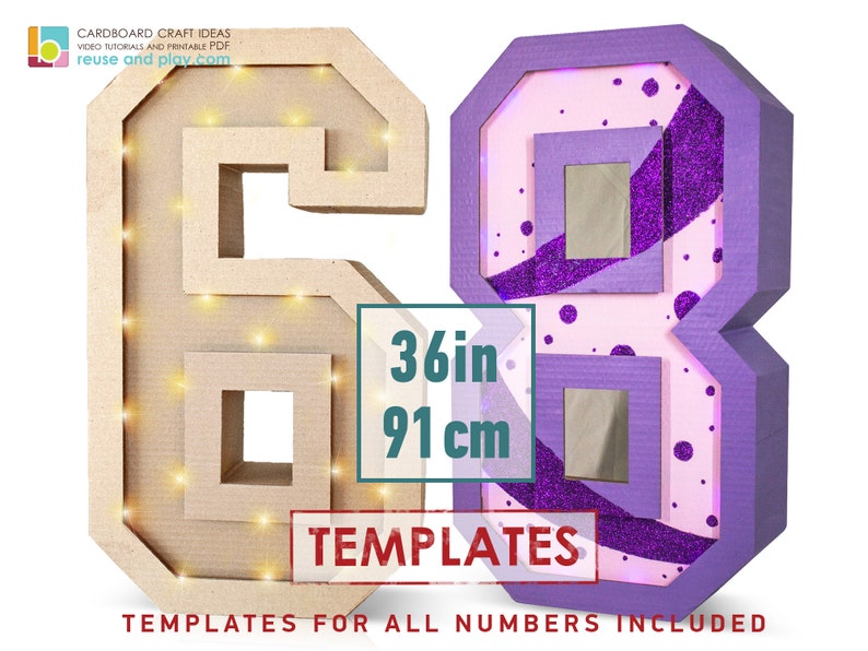 Giant Light up Numbers TEMPLATES 0-9 36in - Etsy