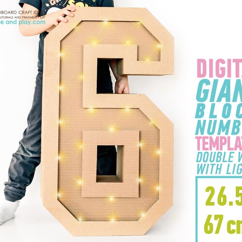 Giant BLOCK Numbers TEMPLATE 26.5in - Etsy Canada