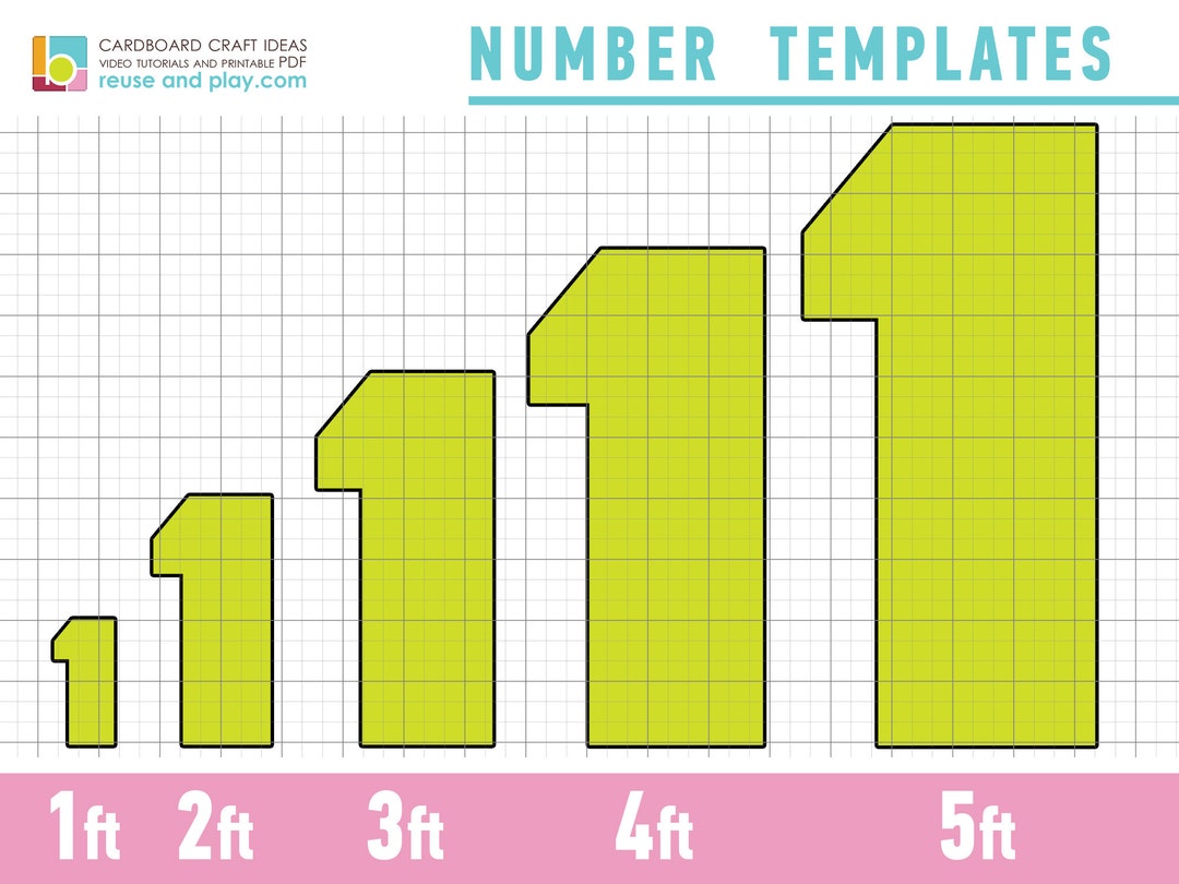 Block Number One Templates 1-5 Ft - Etsy