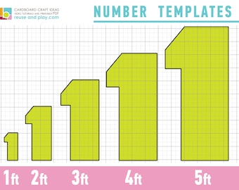Block Number TWO Templates 1-5 Ft - Etsy