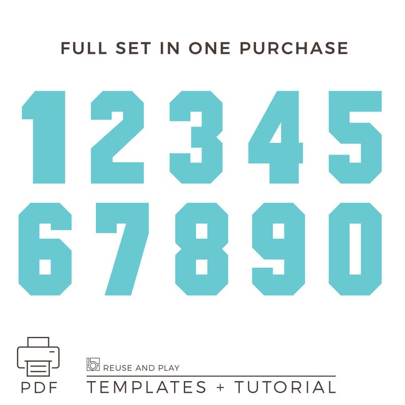 Big BLOCK Numbers TEMPLATES | 12in - Etsy