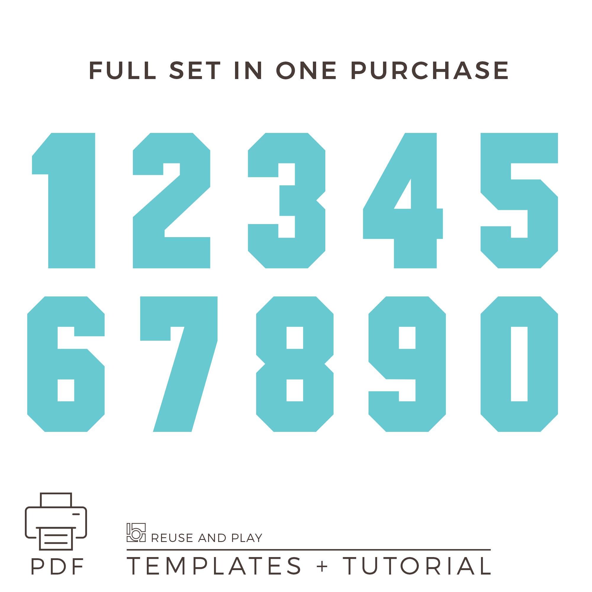 Big BLOCK Numbers TEMPLATES | 12in - Etsy