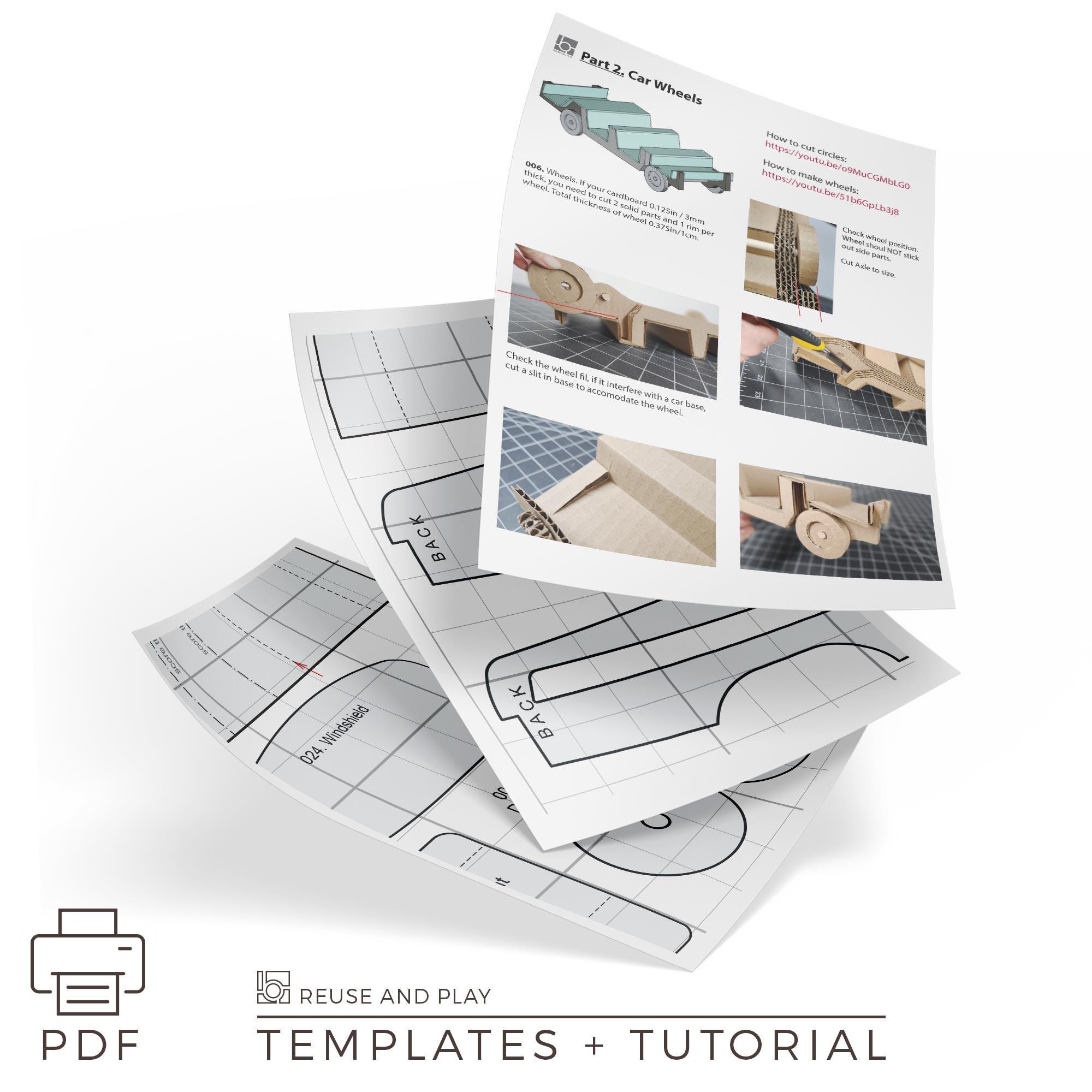Cardboard Car Template, Classic Lowrider Model, DIY Paper Car (PDF ...