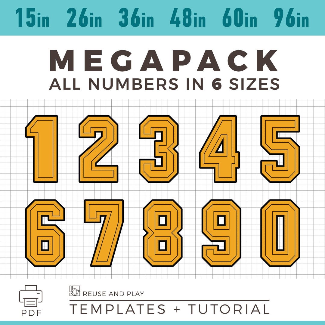 Lighted up Numbers TEMPLATES MEGA PACK - Etsy
