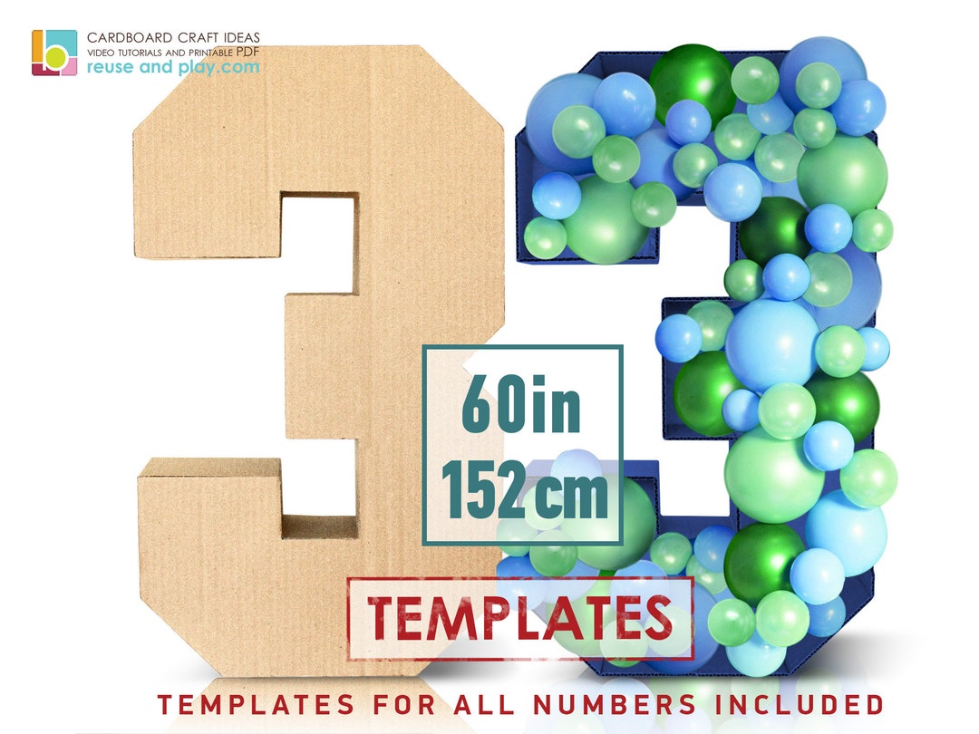 Jumbo BLOCK Numbers TEMPLATES | 60in - Etsy
