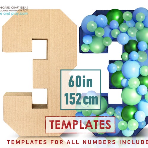 Huge BLOCK Numbers TEMPLATES 42in - Etsy Canada
