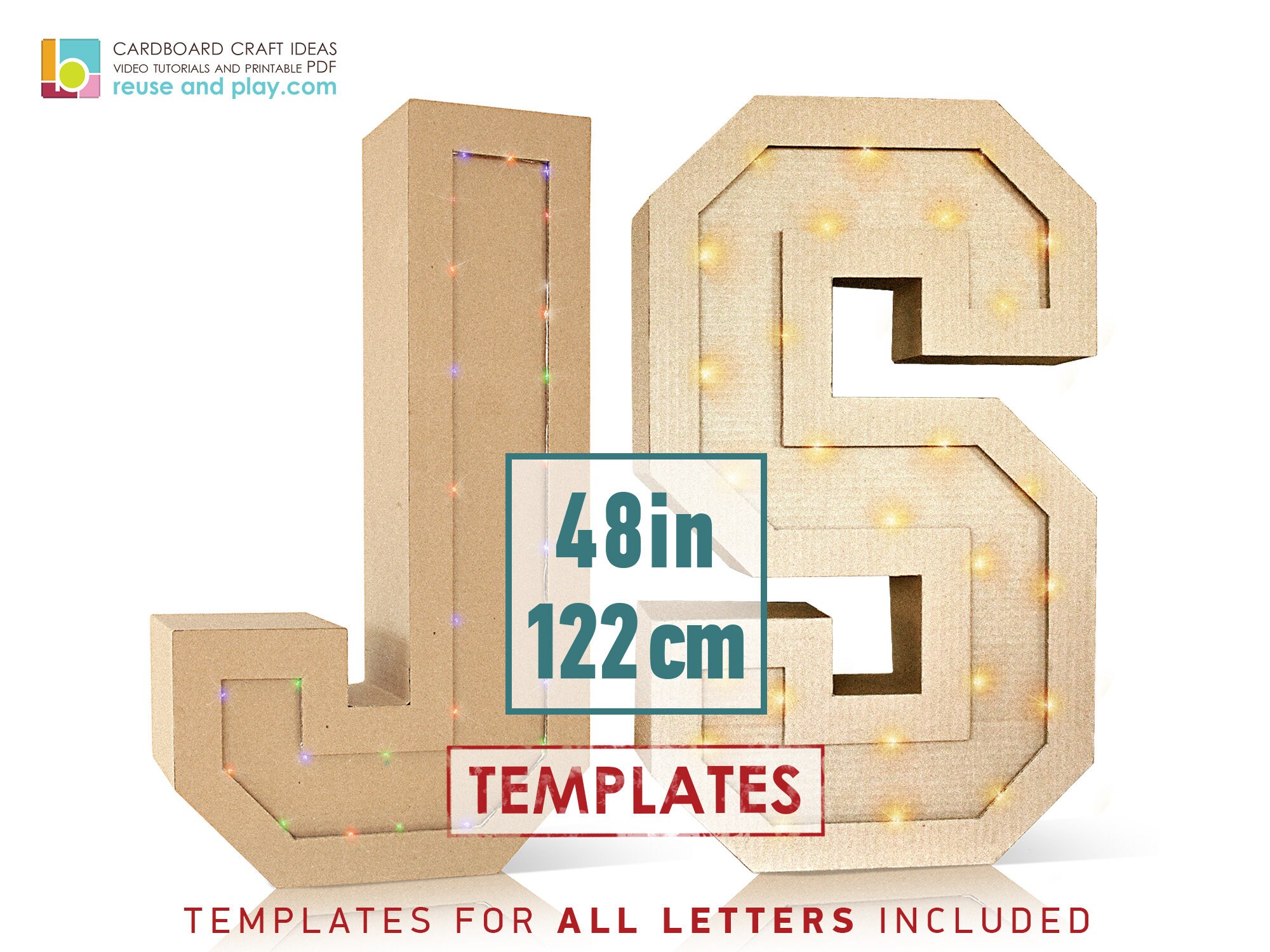 Giant Letters Double Templates A to Z 48in - Etsy