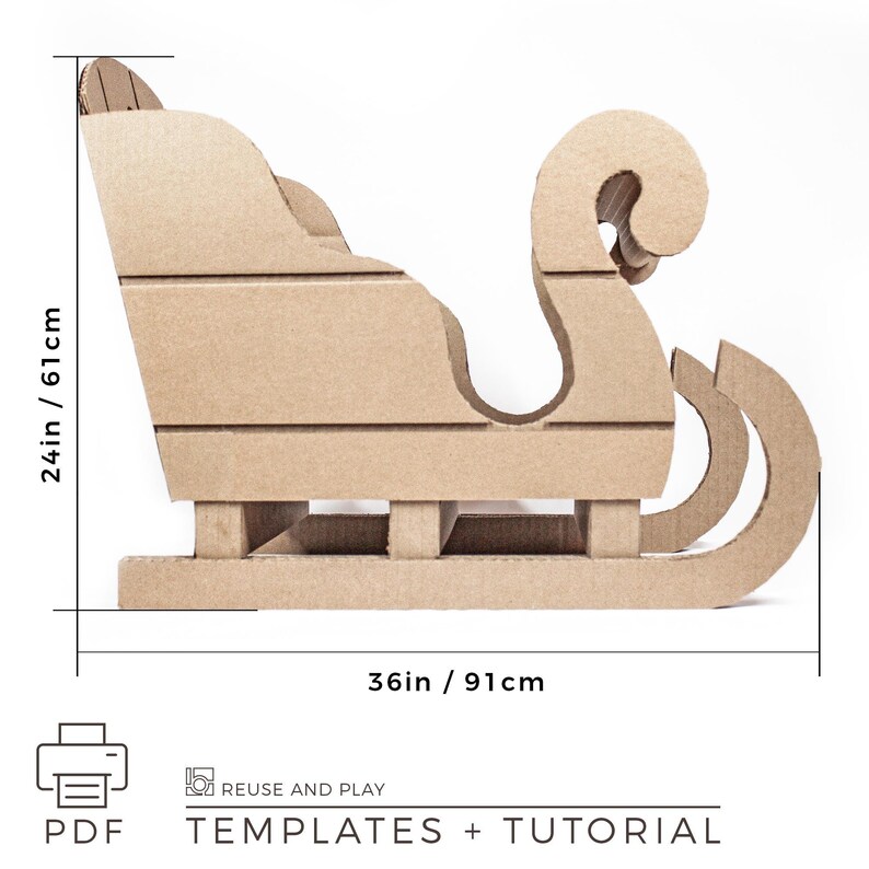 Christmas Sleigh Decor TEMPLATE - Etsy