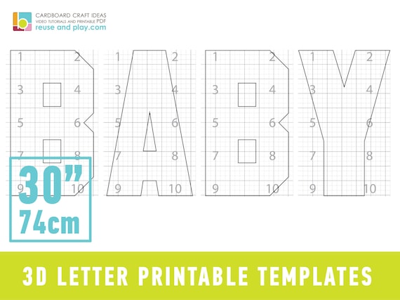 BABY Block Letters Templates 30 In | Etsy