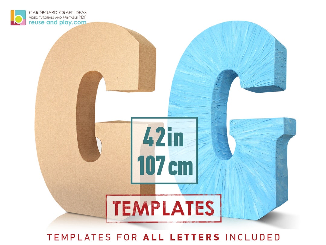 Huge 3D Letters TEMPLATES, A-Z | 42in - Etsy