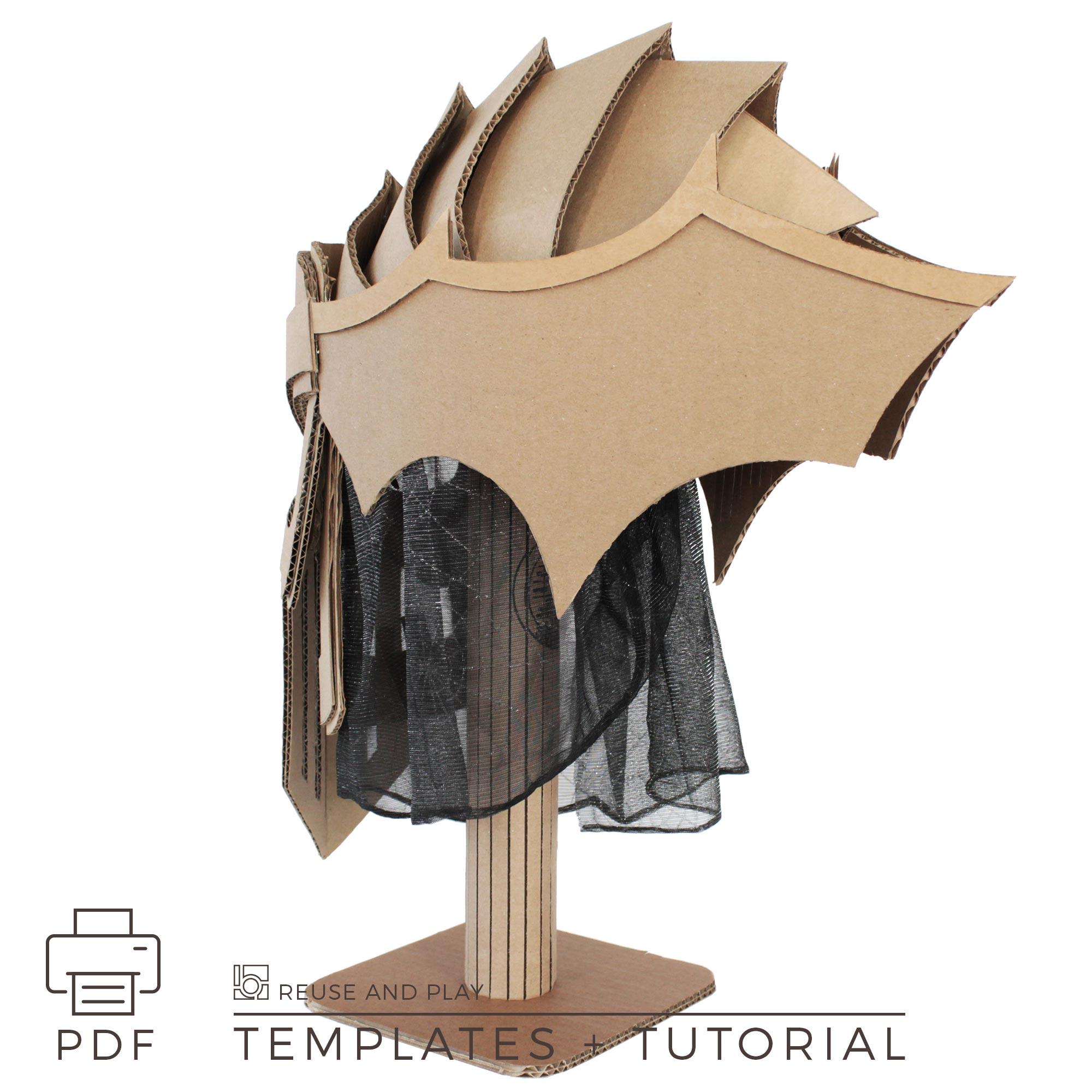 Skull Helmet TEMPLATE, Cardboard DIY Pattern, Printable PDF, Undead ...