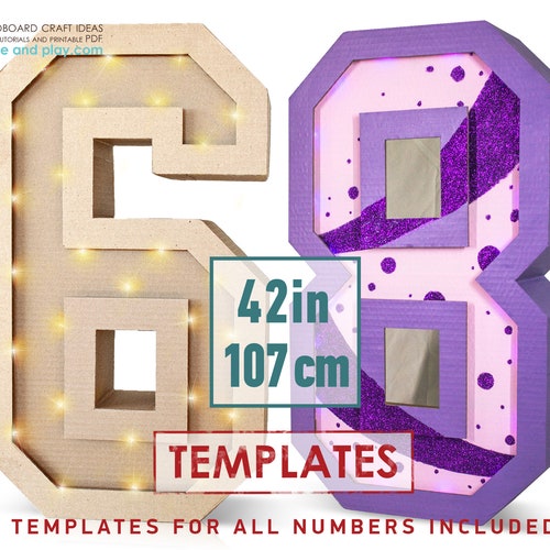 Huge BLOCK Numbers TEMPLATES 42in - Etsy Canada