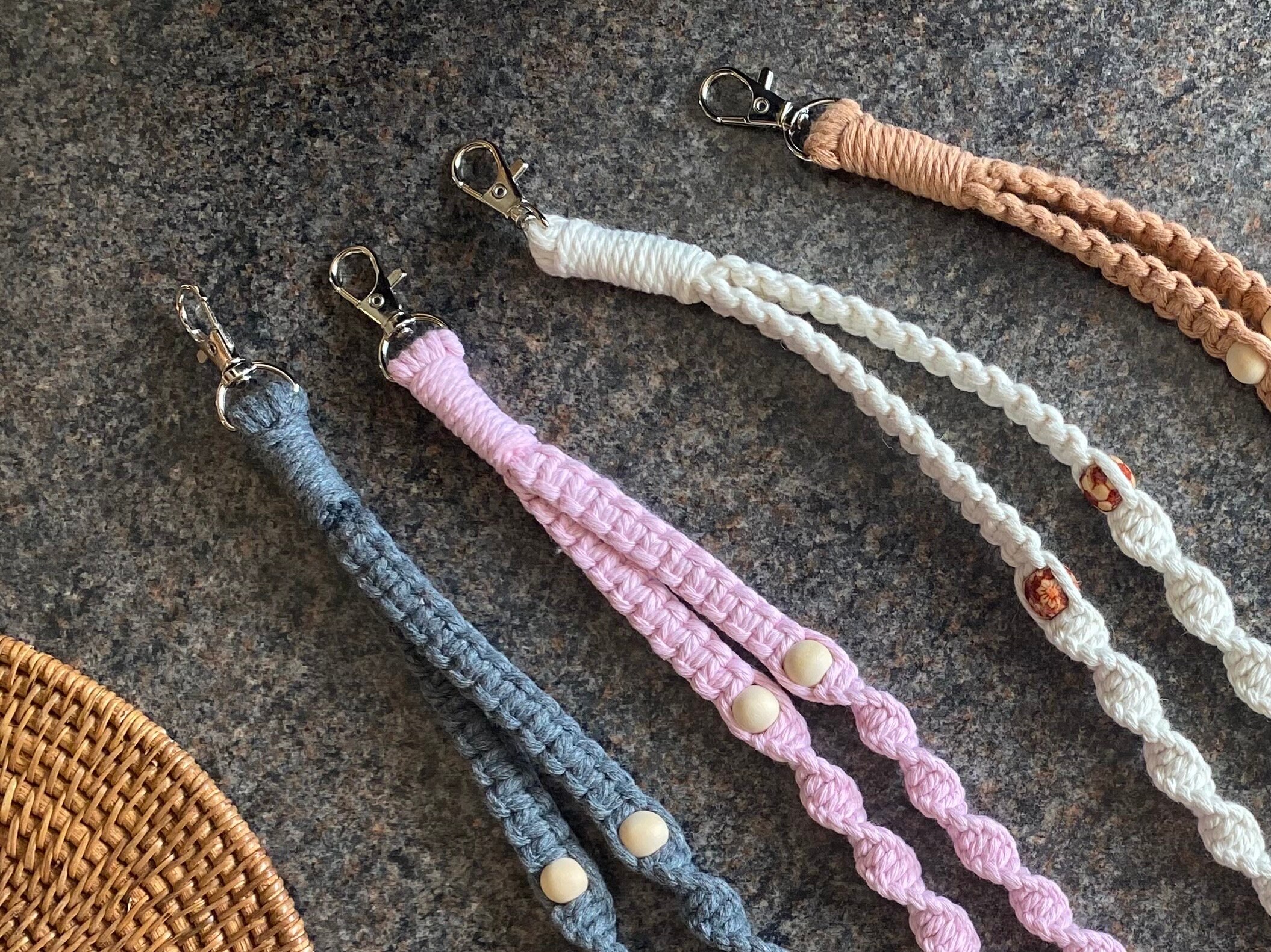 HANDMADE Macramé Lanyard Boho Style Accessories With BEADS - Etsy