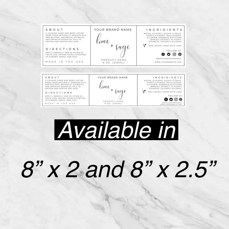 EDITABLE Cosmetic Jar Label Template Modern and Minimalist Jar Label ...