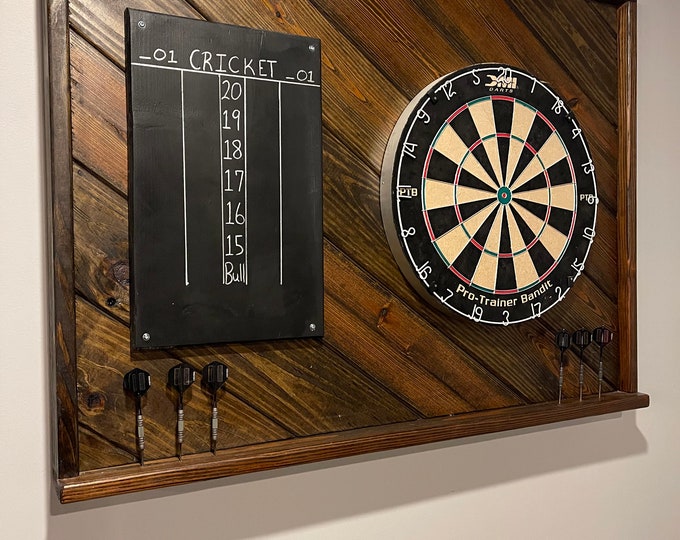 Handmade, Solid Wood Rustic Dart Board Surround, Walnut Wax Frame ...