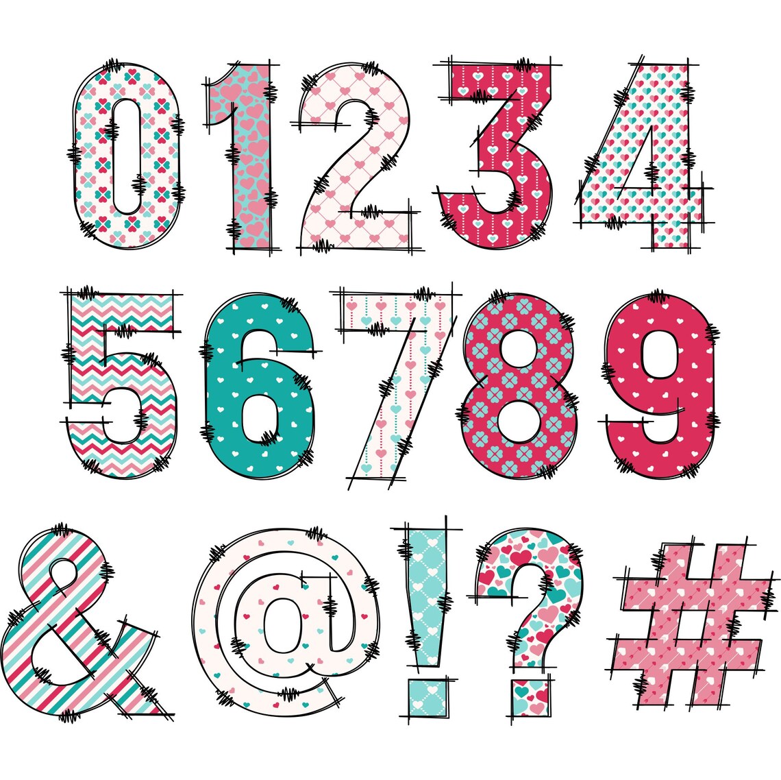 Valentine's Day Letters PNG Love Letters Clip Art PNG | Etsy