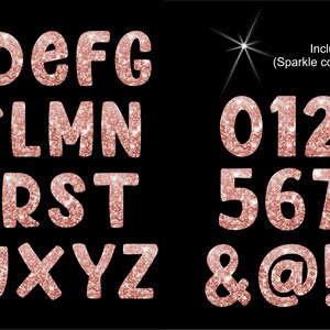 Bundle PNG Rose Gold Glitter Letters, Sparkle Clip Art, Letters ...