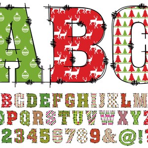 Christmas Clipart Alphabet PNG, Wrapping Paper Letters Clip, Doodle ...
