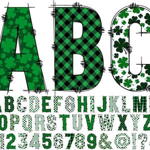 St Patrick's Day Letters PNG, Shamrock Alphabet Clip Art, St Paddy's ...