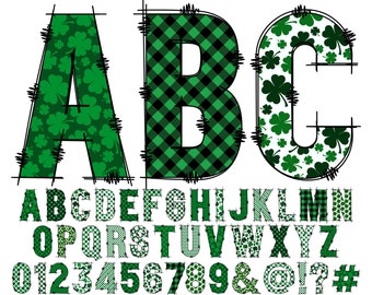 St Patrick's Day Letters PNG Shamrock Alphabet Clip Art | Etsy