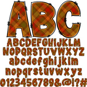 Fall Autumn Letters & Numbers PNG, Alpha Doodle, PNG Letters, Fall ...