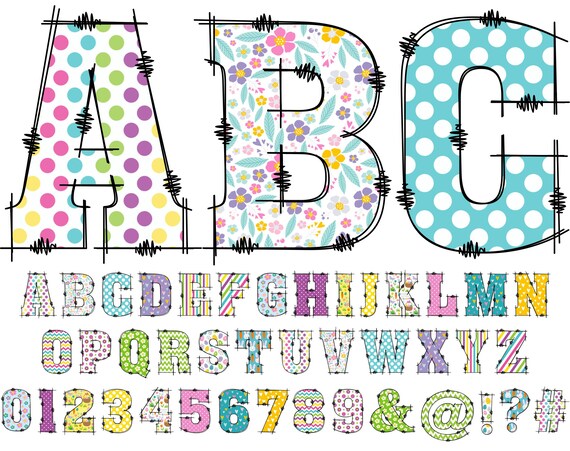 Easter Alphabet PNG Easter Alphabet Clip Art PNG Doodle | Etsy