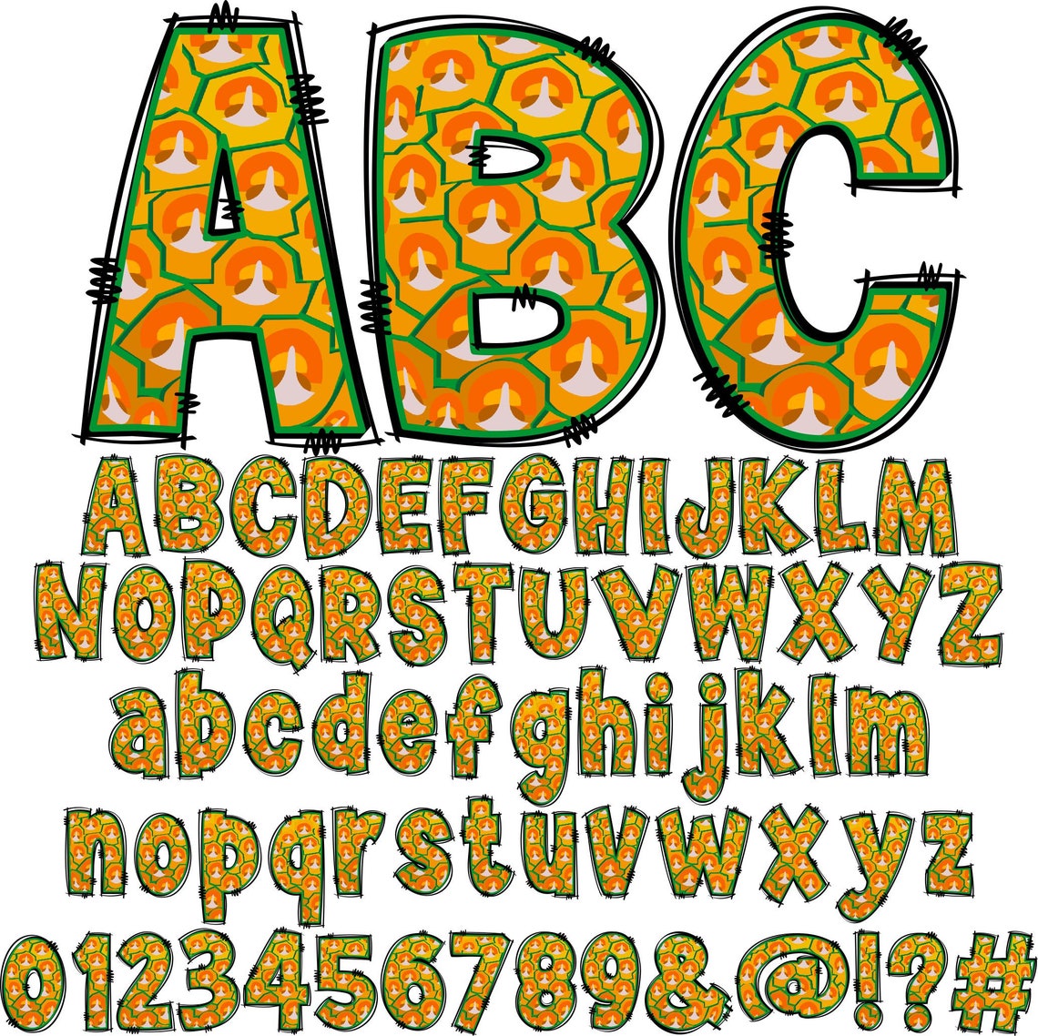 Pineapple Alphabet PNG, Fruit Letters, Fruit Doodle, Pineapple Letters ...