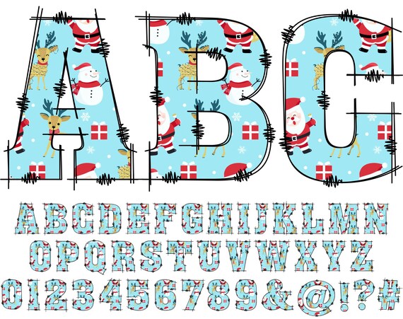 Christmas Clipart Alphabet PNG Light Blue Letters Clip Art | Etsy