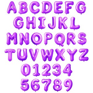Purple Balloon PNG Letters, Transparent Background, Balloon Alphabet ...